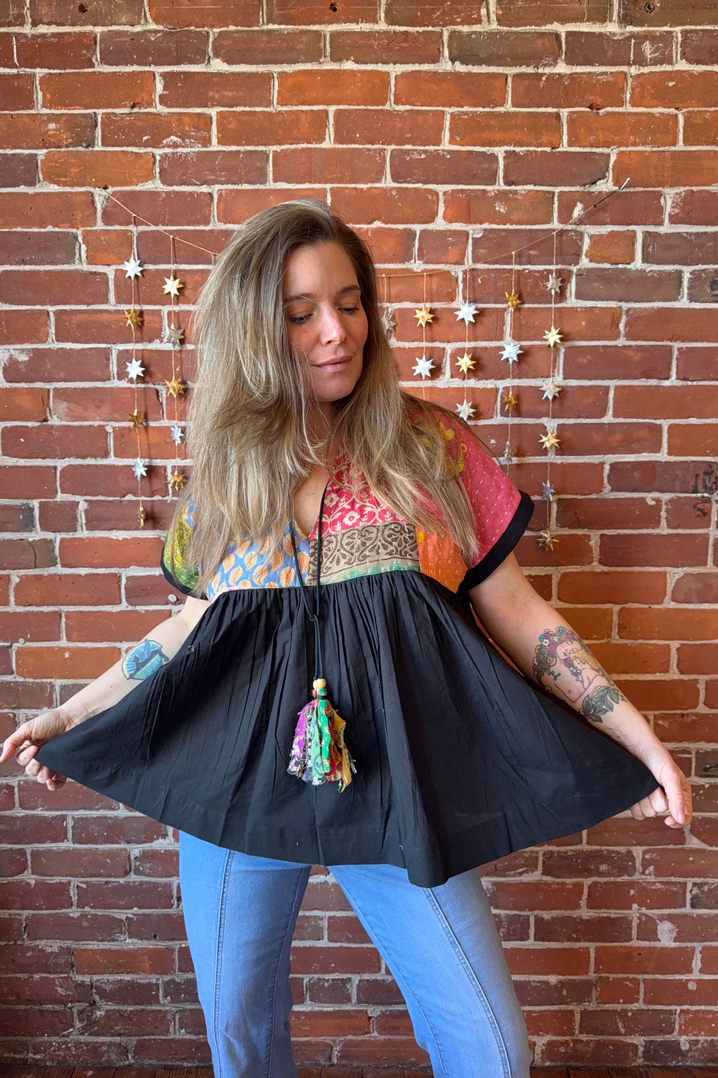 Solstice Patchwork Kantha Tunic Top 100% cotton – MountainGirlClothing