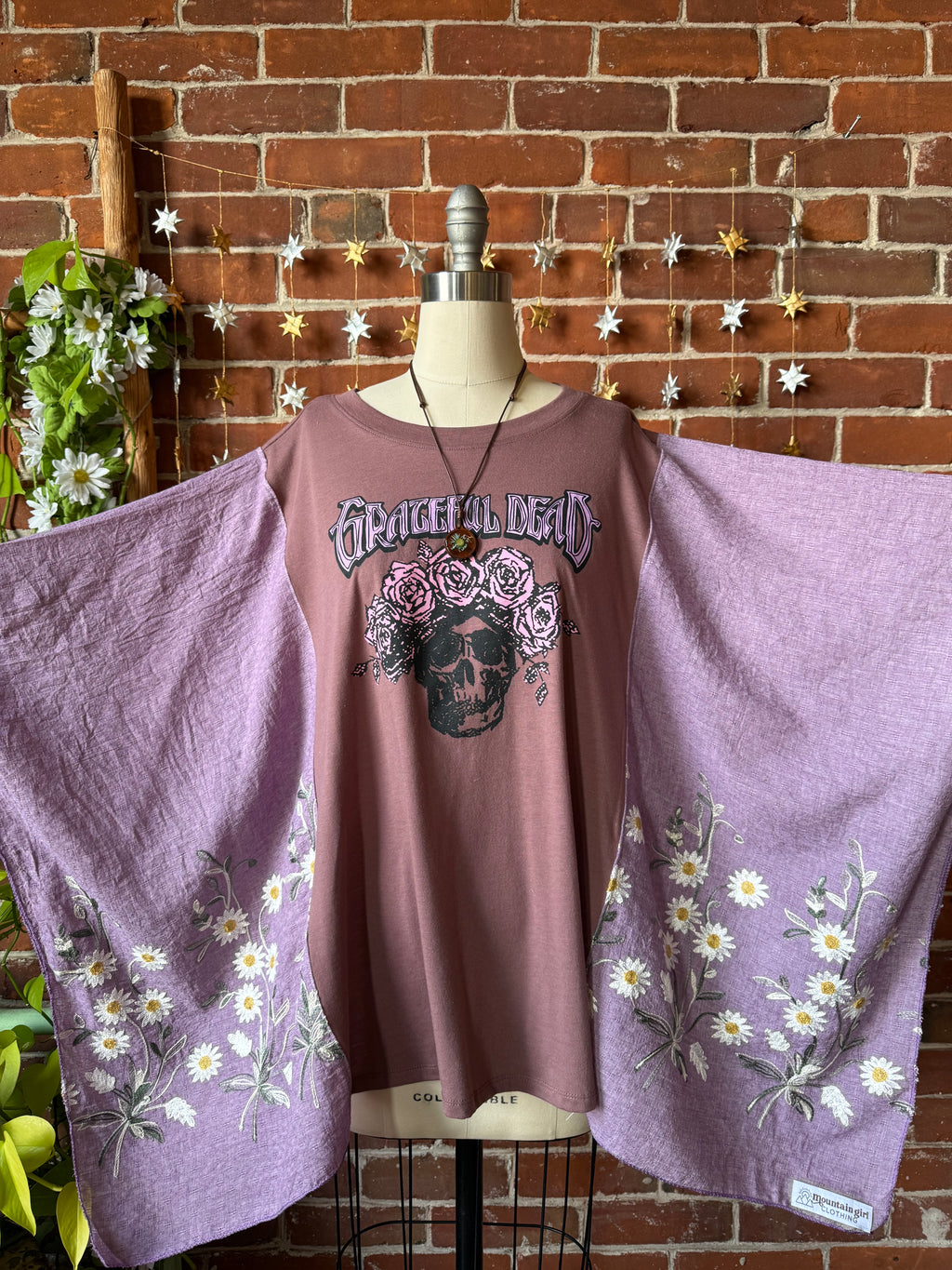 Grateful Dead Inspired Purple Daisy Embroidered Poncho ...