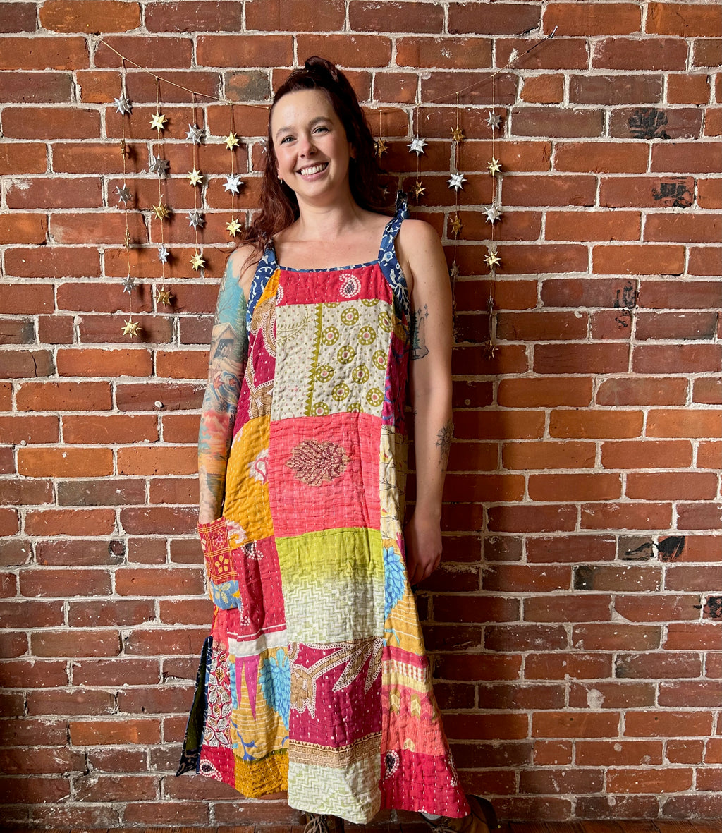 Patchwork Kantha Solstice Midi Dress – MountainGirlClothing