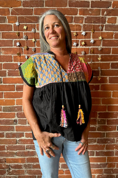 Solstice Patchwork Kantha Tunic Top 100% cotton – MountainGirlClothing