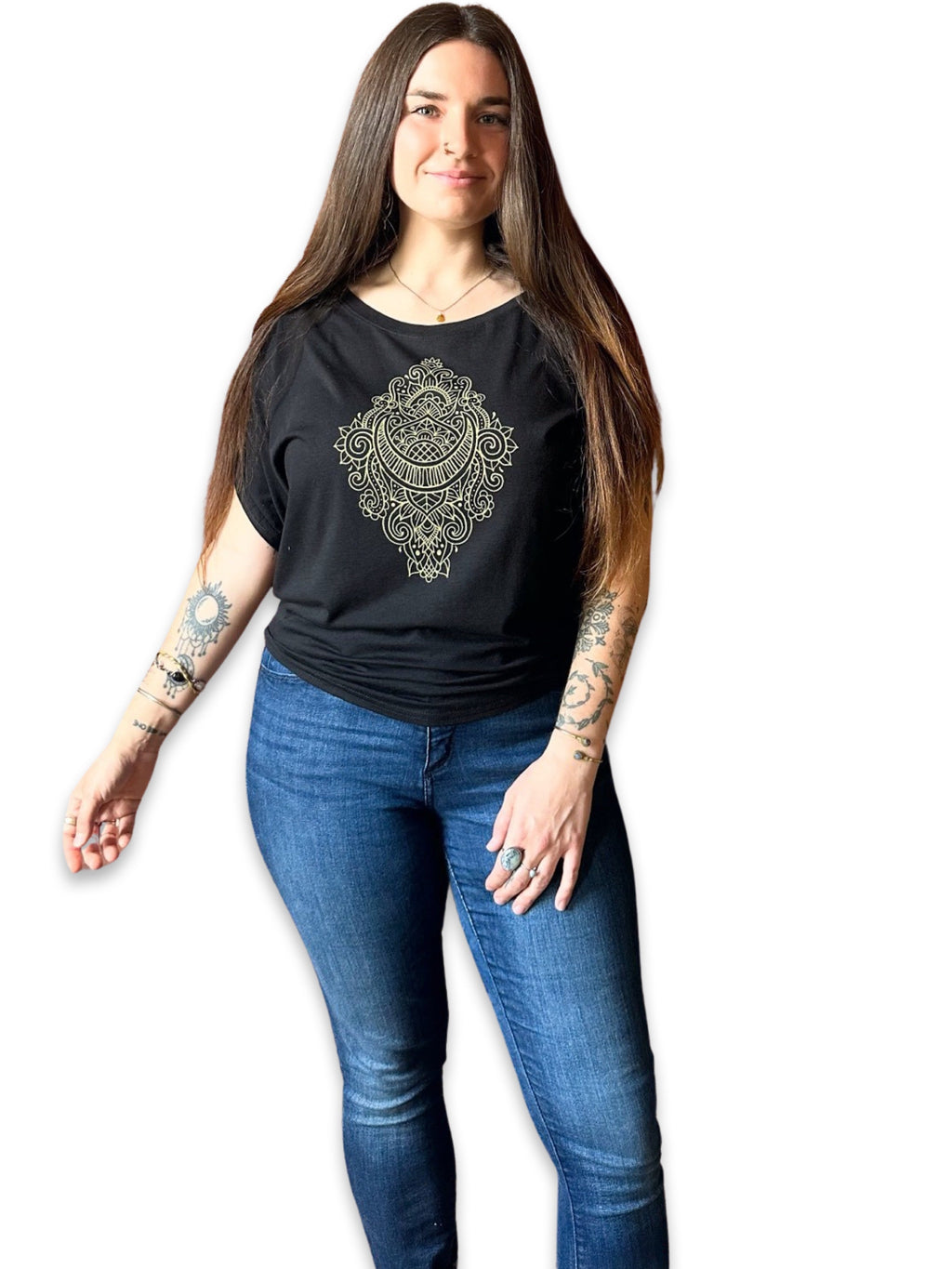 Henna Moon Pattern Bamboo Dolman Top – MountainGirlClothing